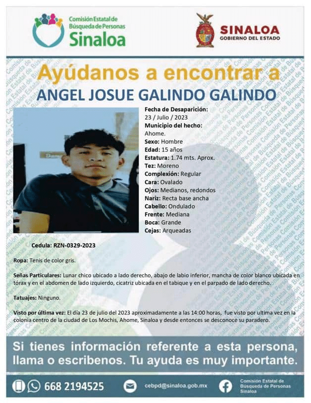 Ayuda para localizar a Ángel Josué Galindo Galindo, menor desaparecido ...